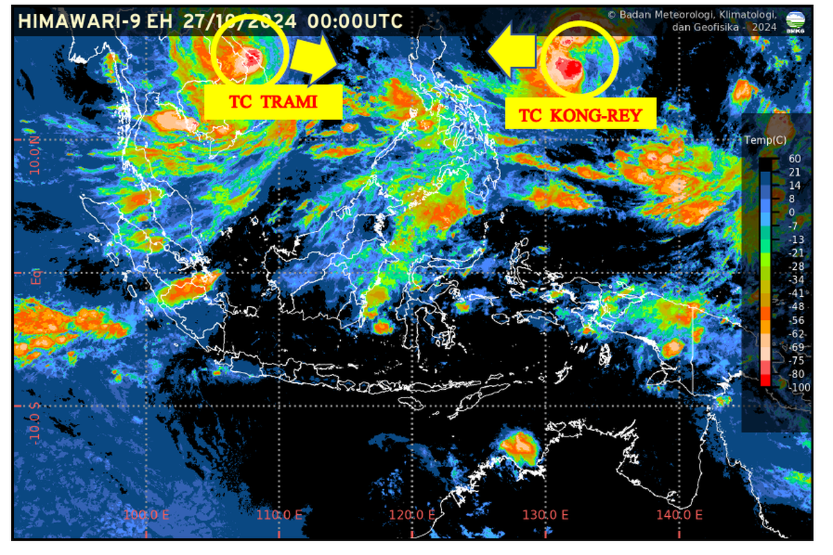 Dua Siklon Tropis Kembali Terdeteksi Dekat Indonesia, Ini Dampaknya