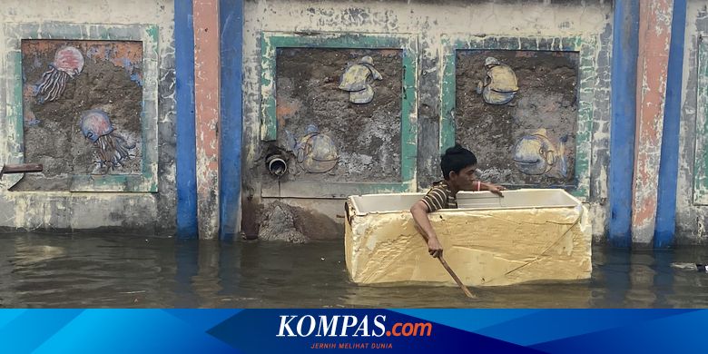 Banjir Rob di Pluit Jakarta Utara Perlahan Surut, Aktivitas Warga ...