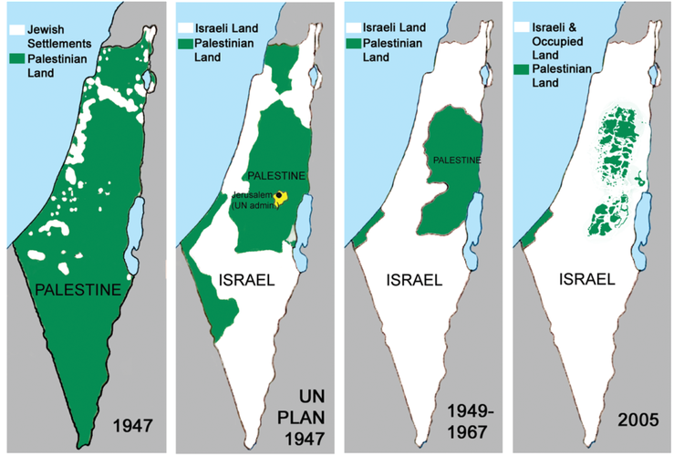 Peta Palestina dari Tahun ke Tahun, Terus Menyusut Usai Direbut Israel