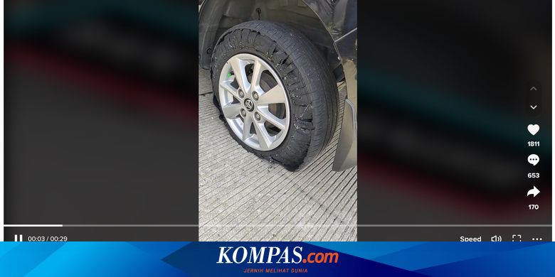 Video Viral Ban Mobil Meletus, Diduga Pakai Ban Vulkanisir