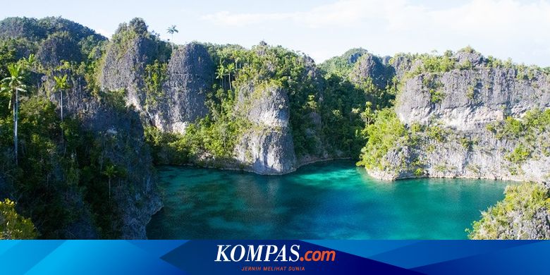 Telaga Bintang Raja Ampat, Laguna Unik yang Dilihat dari Bukit Karang
