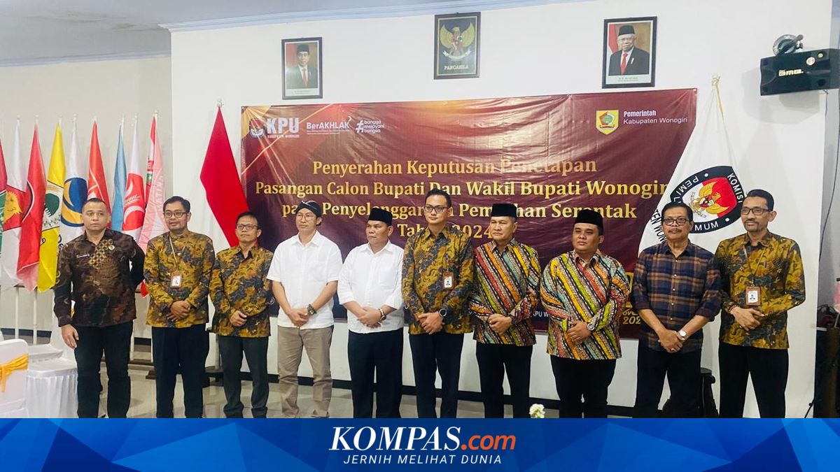 KPU Tetapkan Paslon Pilkada Wonogiri 2024, Tarso-Teguh dan Setyo-Imron
