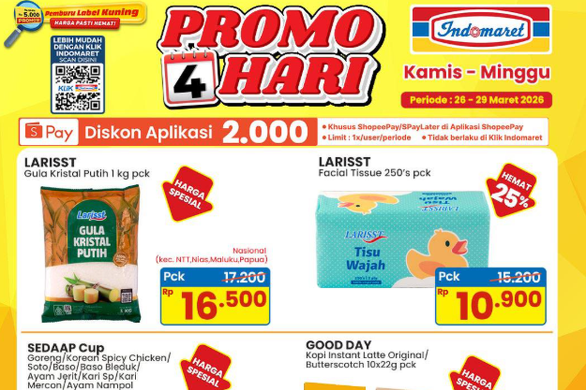 Promo Indomaret Hari Ini 4 April 2026, Edisi Spesial 4.4 Diskon Beli 1 ...