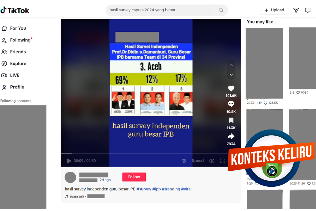INFOGRAFIK: Beredar Hoaks Hasil Survei Pilpres 2024 yang Dibuat Guru Besar IPB