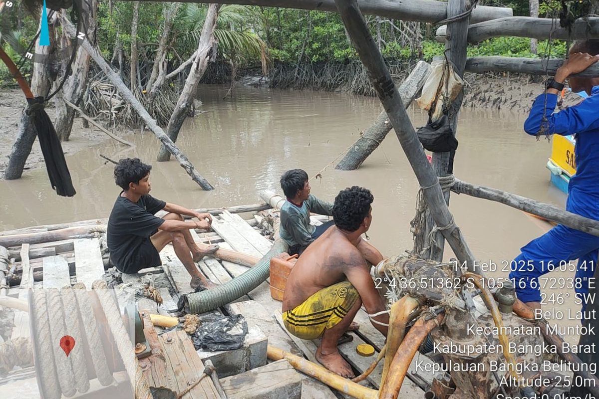 Gerebek Tambang Timah Ilegal di Bangka Belitung, Polisi Temukan 18 Ponton