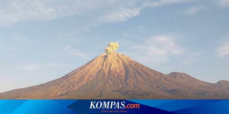 Gunung Semeru Meletus 4 Kali Minggu Pagi, Semburkan Kolom Abu 800 Meter