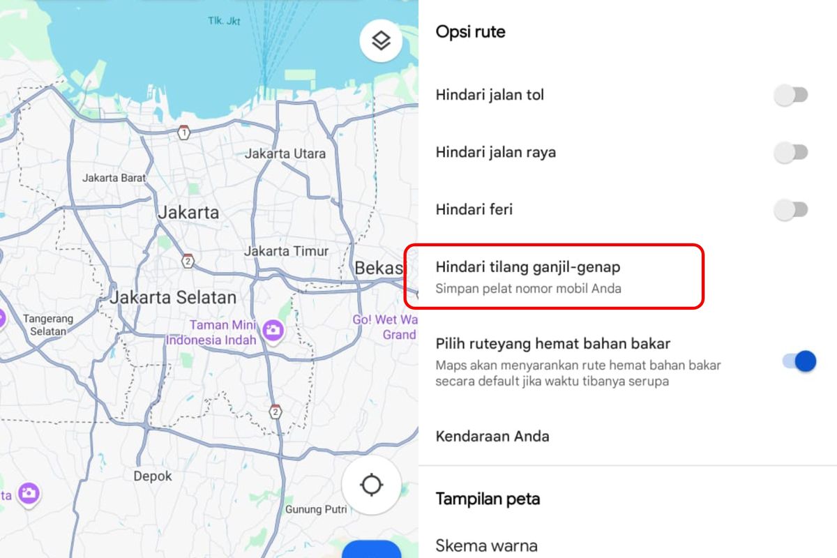 Cara Cek Jalur Ganjil Genap Jakarta lewat Google Maps