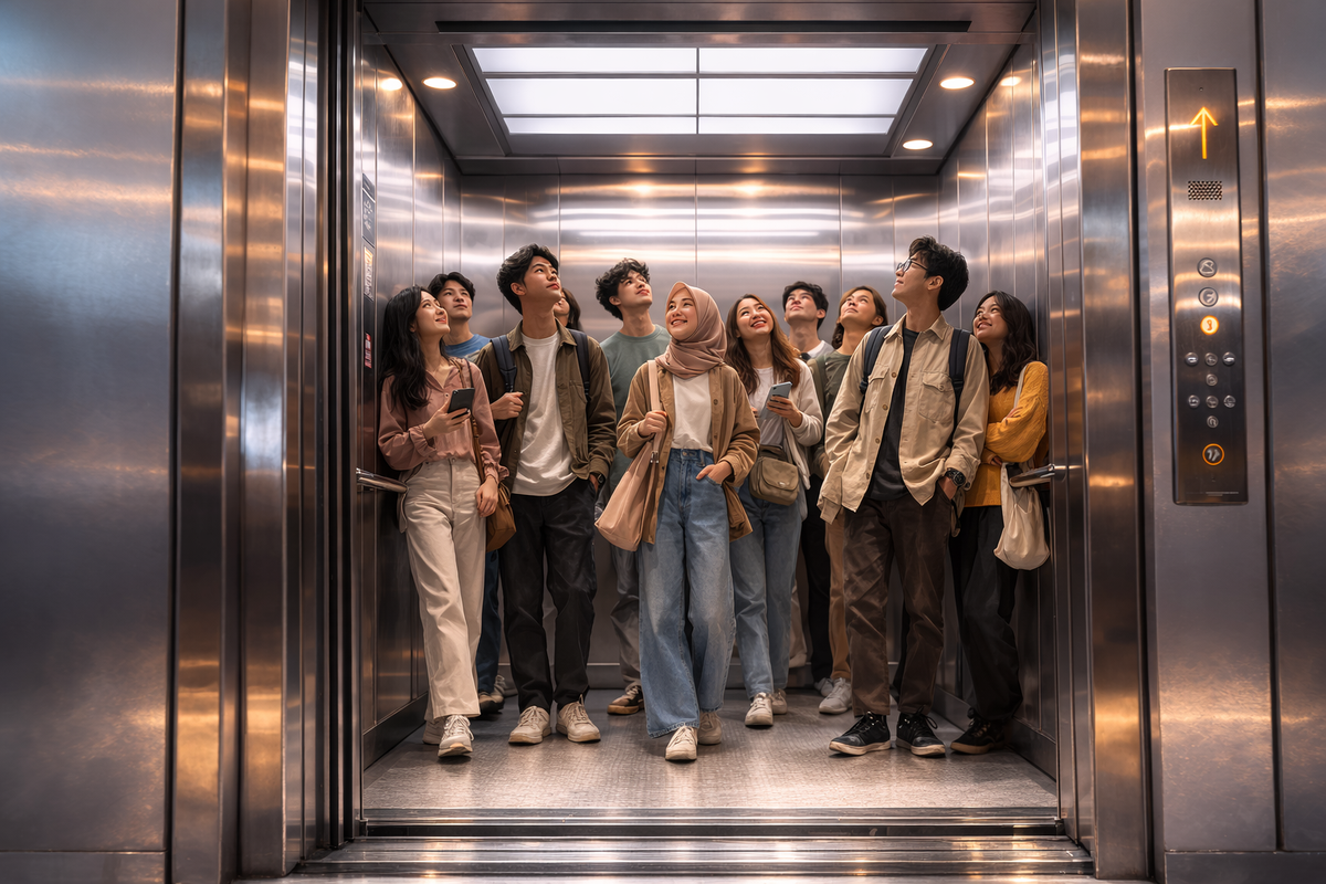 Kapan Kita Menjadi Lebih Berat, Saat Naik atau Turun Lift?