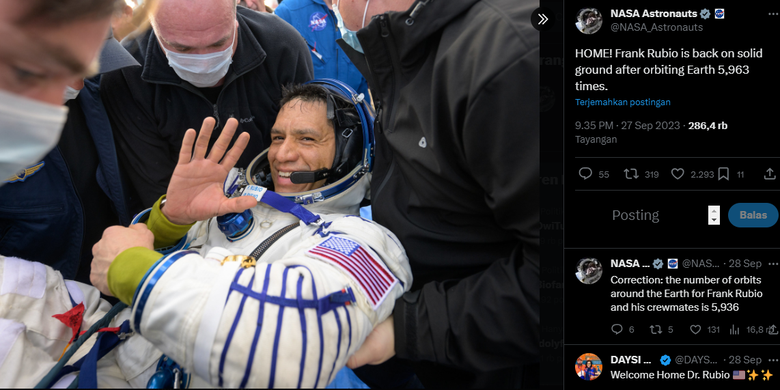 Foto : Kisah 3 Astronot Rusia dan Amerika Setahun Terjebak di Luar Angkasa