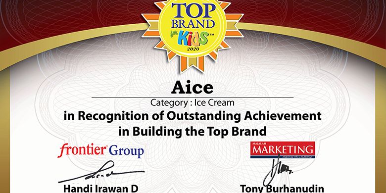 Aice Meraih Top Brand Kids 2020 untuk Kedua Kalinya