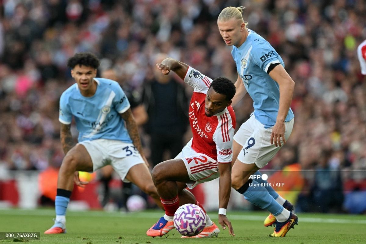 Hasil HT Arsenal Vs Man City 0-1: Haaland Cetak Gol, Assist dari Reijnders