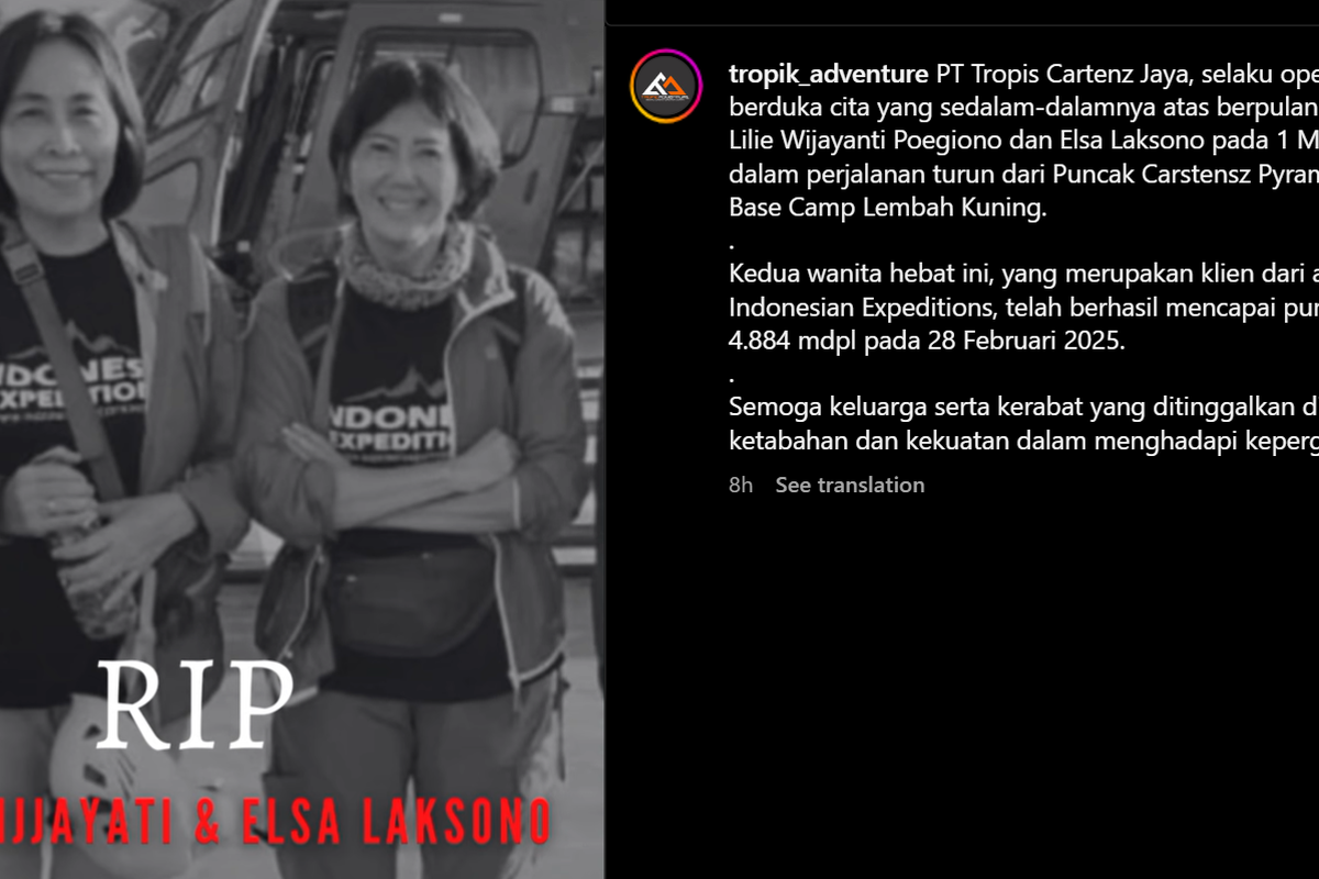 Profil Lilie Wijayanti dan Elsa Laksono, Dua Pendaki yang Meninggal di Puncak Cartenz