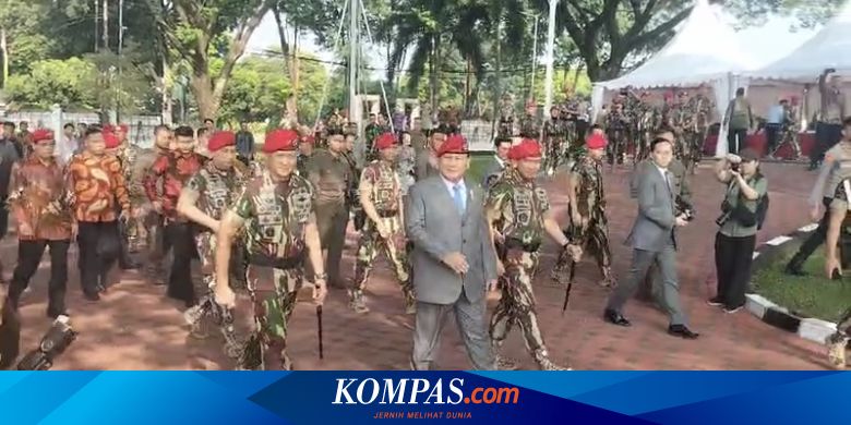 Kenakan Baret Merah Prabowo Hadiri Perayaan Hut Ke 72 Kopassus Di