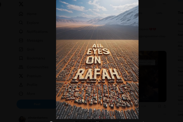 Foto : Ramai soal "All Eyes on Rafah" di Media Sosial? Apa Artinya?