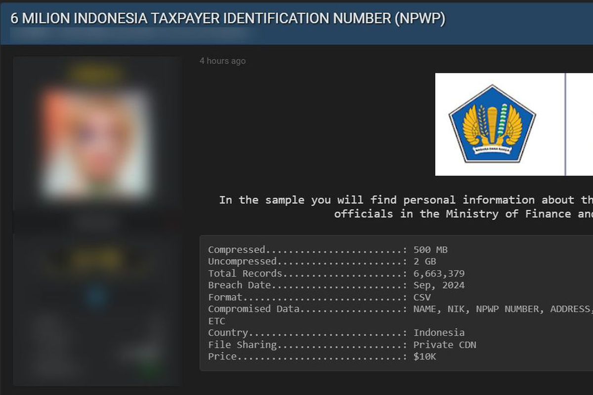 Peretas Bjorka Bocorkan Data 6 Juta Wajib Pajak, Pakar: Datanya Valid Peretas Bjorka Bocorkan Data 6 Juta Wajib Pajak, Pakar: Datanya Valid