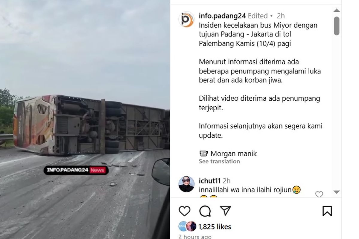 Kecelakaan Bus di Tol Kayuagung, Penumpang Terjepit, Lainnya Tergeletak ...