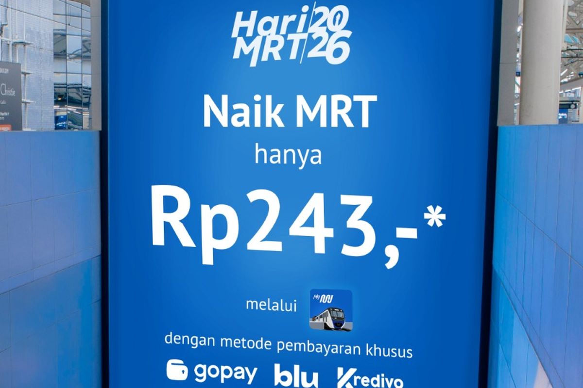 Naik MRT Jakarta Tarifnya Hanya Rp 243 Hari Ini