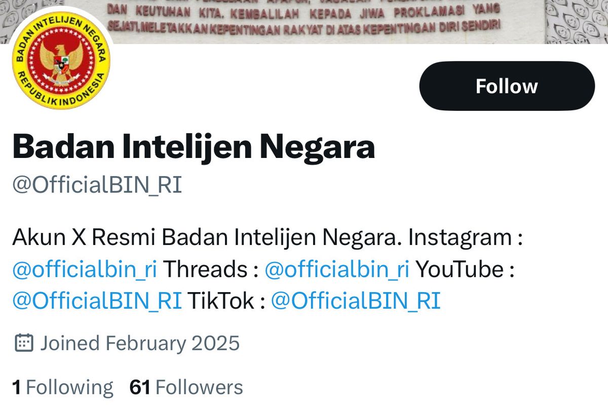 BIN Kini Punya Akun Medsos Instagram hingga TikTok