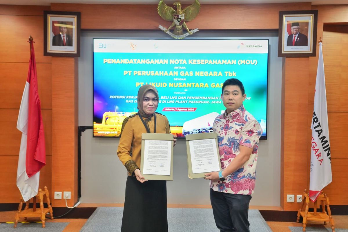 Gali Potensi Gas di Jatim, PGN dan Likuid Nusantara Gas Tanda Tangani MoU Kerja Sama LNG