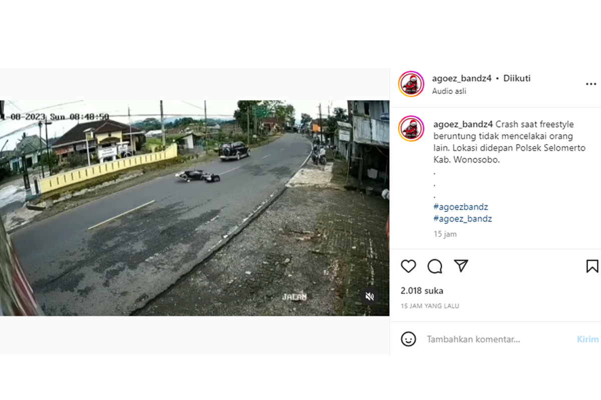 Video Viral Pengendara Motor Terjatuh Setelah Gagal "Standing" di Depan Kantor Polisi, Begini ...
