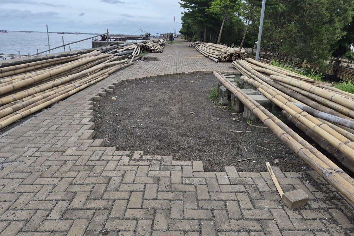 Paving Block Jalan Tanggul Laut Cilincing Dicuri, Pengendara Bermanuver ...