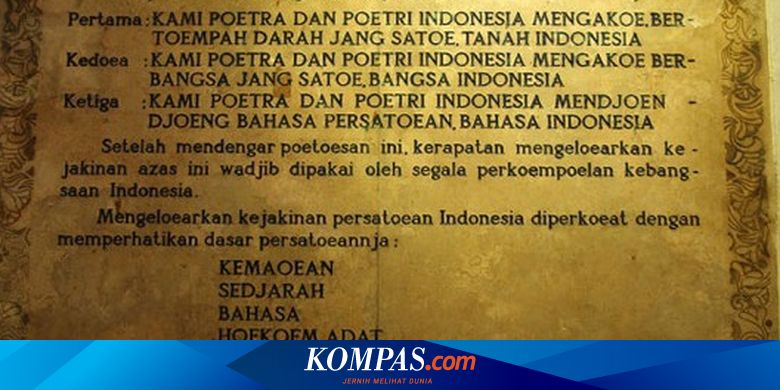 Isi Teks Sumpah Pemuda 28 Oktober 1928 dan Maknanya
