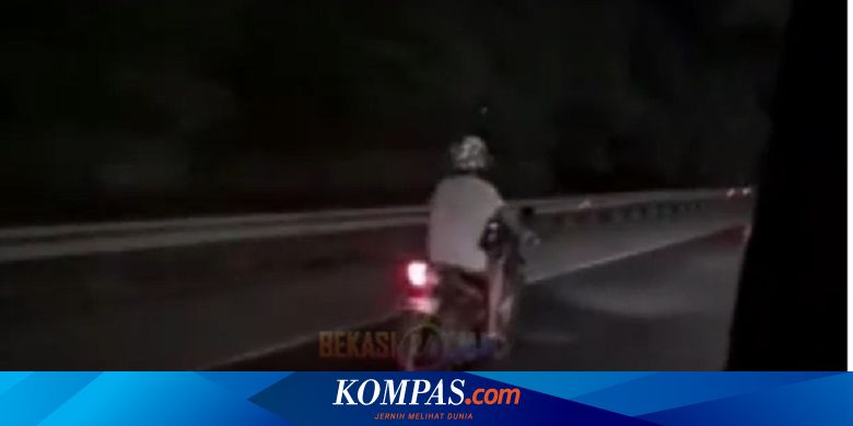 Viral, Video Pengendara Sepeda Motor yang Mabuk Masuk Tol JORR Bekasi