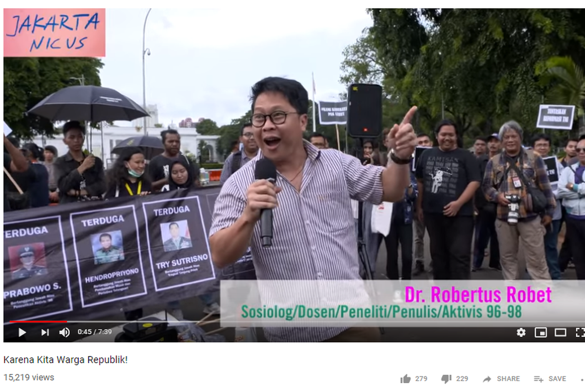 Ini Video Orasi yang Diduga Jadi Penyebab Robertus Robet Ditangkap Polisi