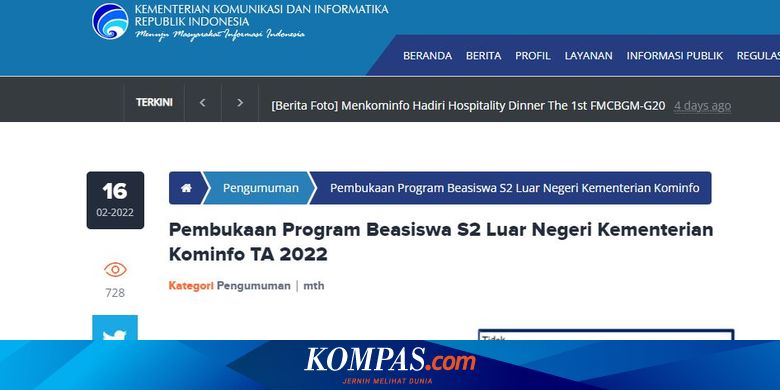 Beasiswa S2 Luar Negeri Kominfo, Ini Syarat dan Cara Daftarnya