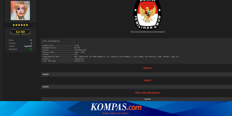 105 Juta Data KPU Diduga Bocor, Ada NIK, Nomor KK, dan Alamat Warga RI