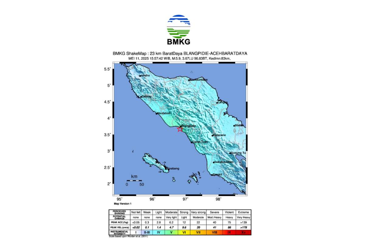 Gempa Magnitudo 5,9 Guncang Aceh Barat Daya Terasa hingga Medan, Ini ...