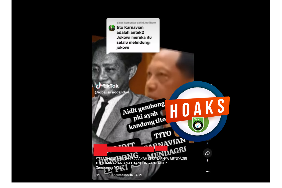 INFOGRAFIK: Hoaks Mendagri Tito Karnavian Merupakan Anak Tokoh PKI DN Aidit