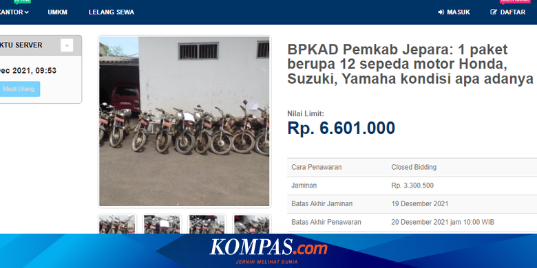 Lelang Paket 12 Motor Jadul, Cocok untuk Bahan Restorasi