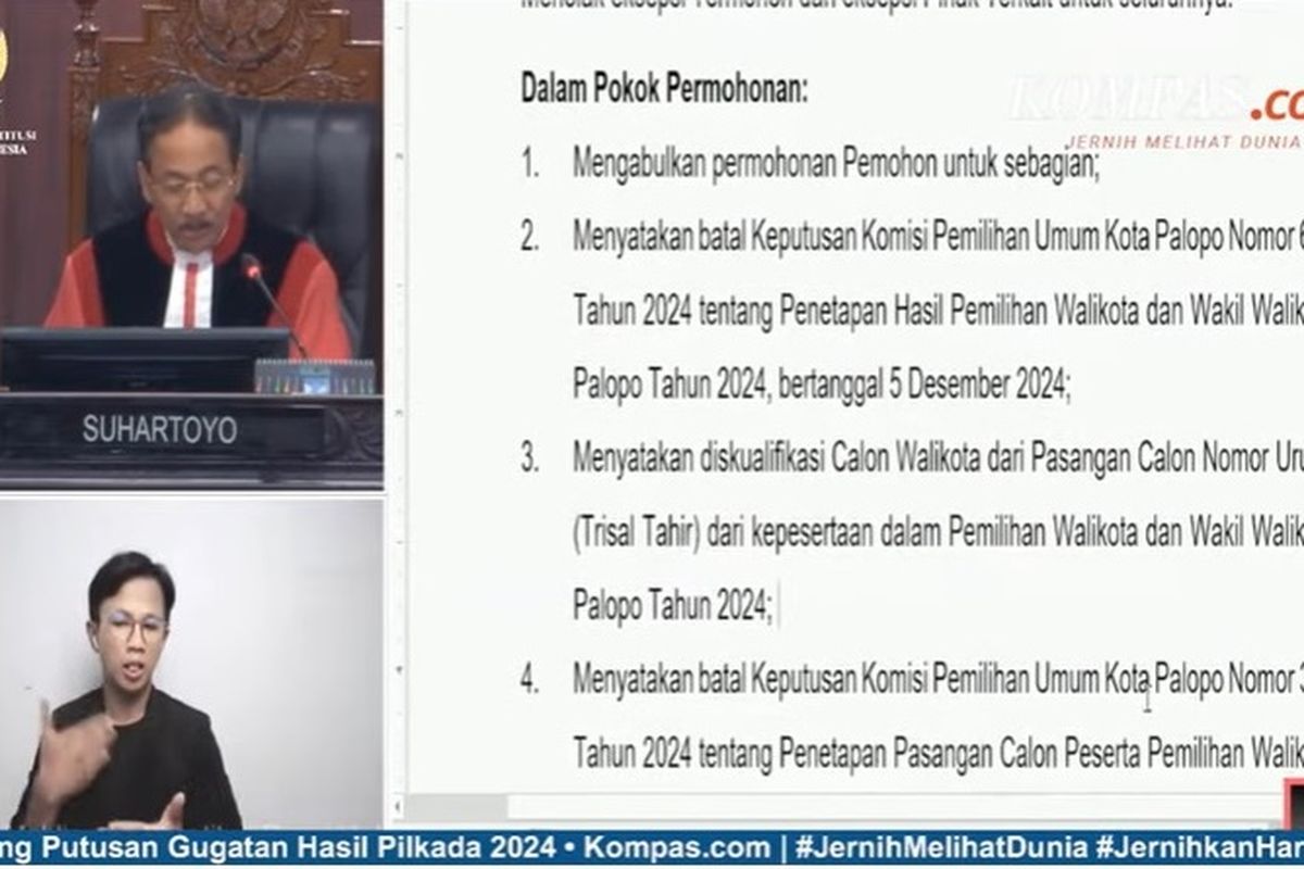 Trisal Tahir Didiskualifikasi, Pilkada Palopo Diulang