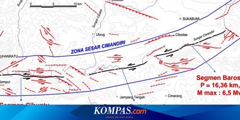 Sesar Cimandiri di Sukabumi, Berpotensi Picu Gempa M 6,5 dengan ...
