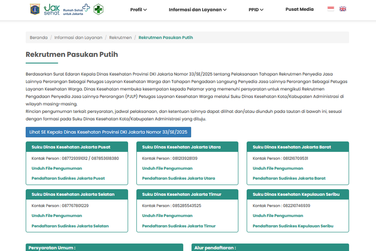 Rekrutmen Pasukan Putih Jakarta 2025 Dibuka: Ini Link Daftar, Syarat, dan Gaji