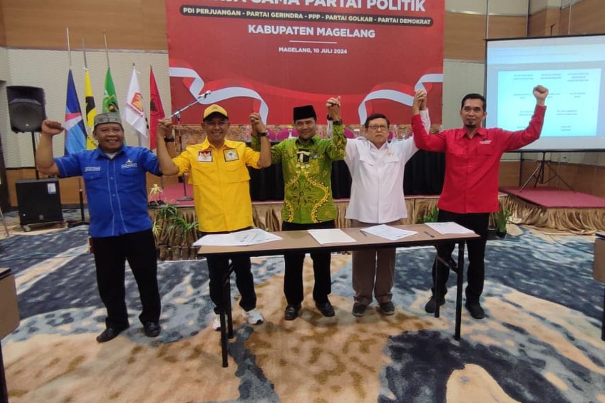 Pilkada Magelang 2024, 5 Parpol Bentuk Koalisi Besar, Usung Paslon Grengseng dan Sahid