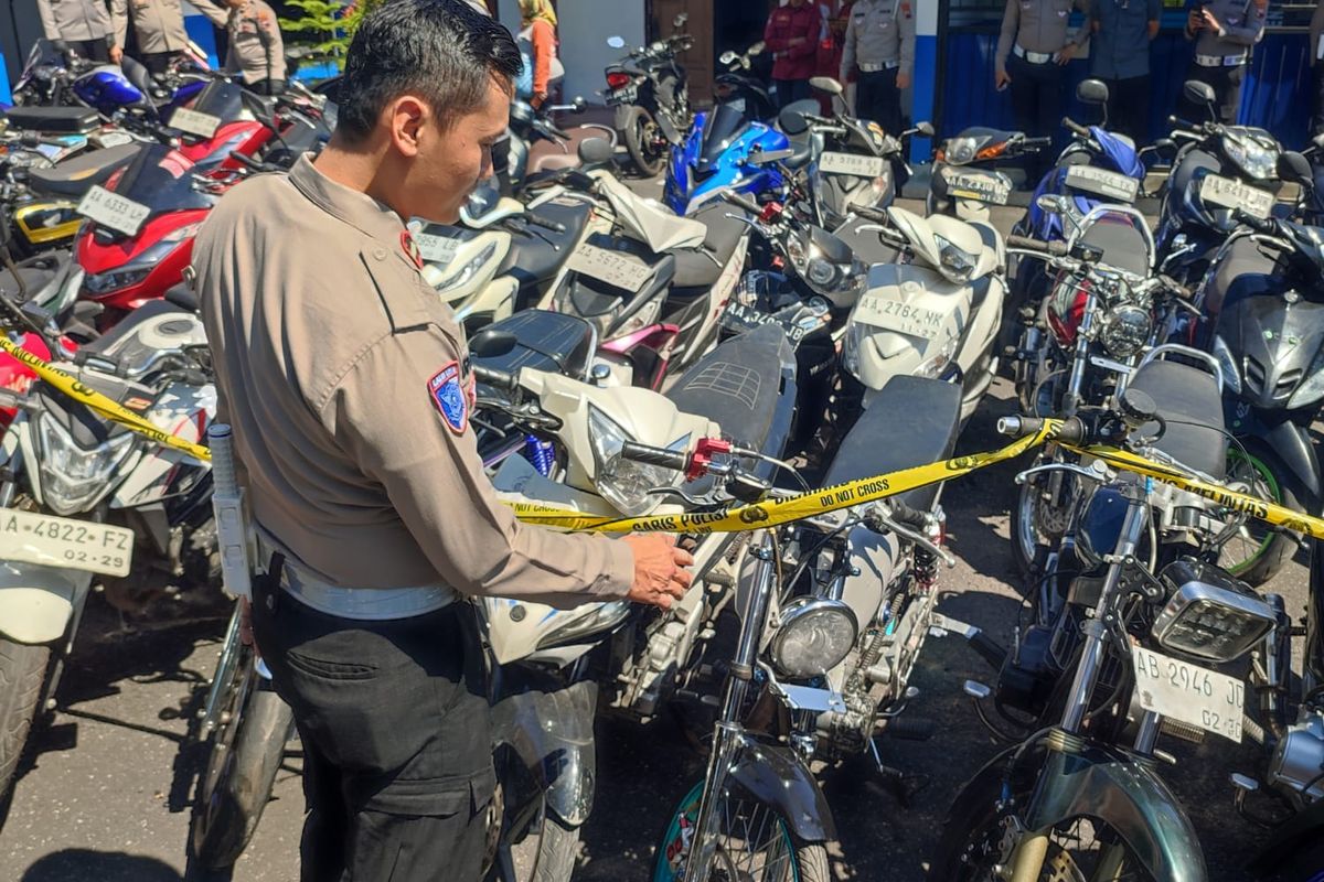 Ratusan Motor Hasil Razia Balap Liar Dijemur di Polresta Magelang