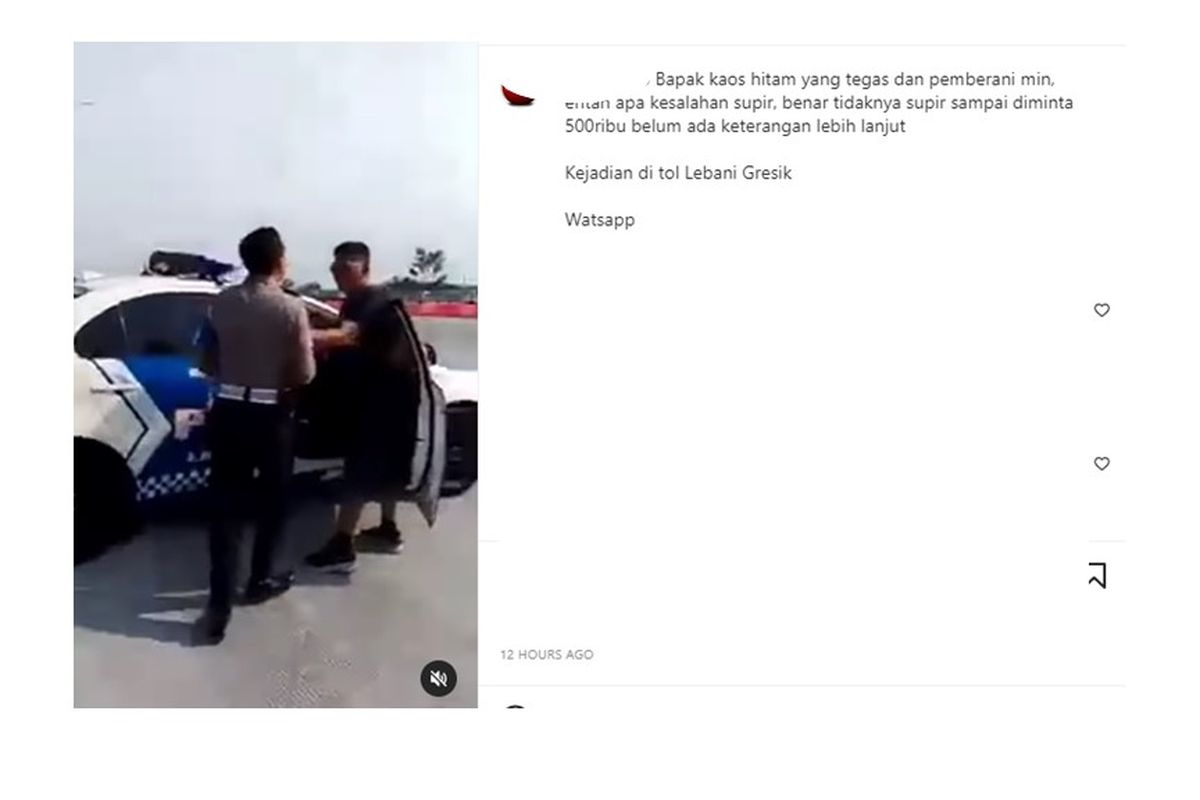 Viral, Video Polisi Disebut Lakukan Pungli Rp 500.000 di Tol Gresik ...