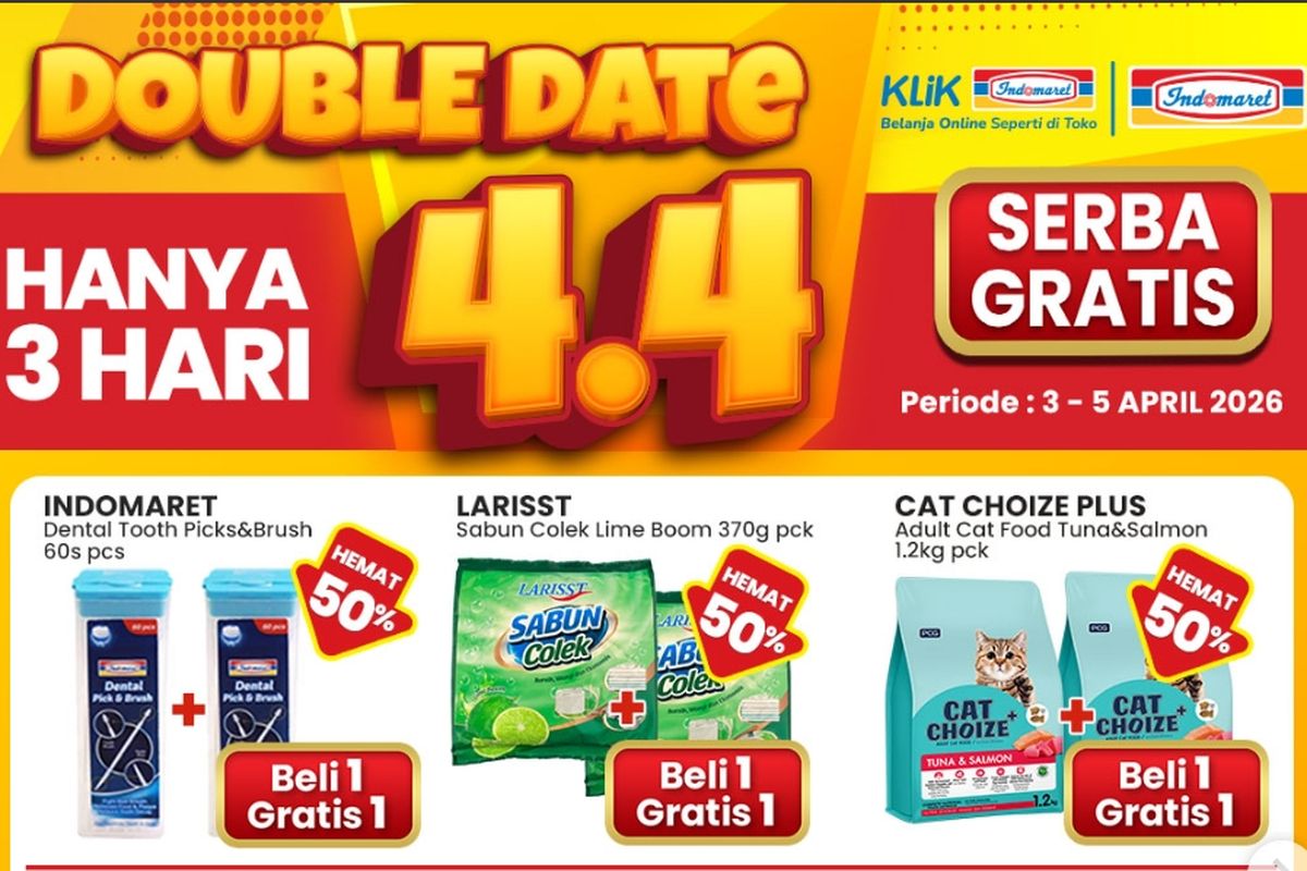 Promo Indomaret Hari Ini 5 April 2026, Ada Serba Gratis di Promo Double ...