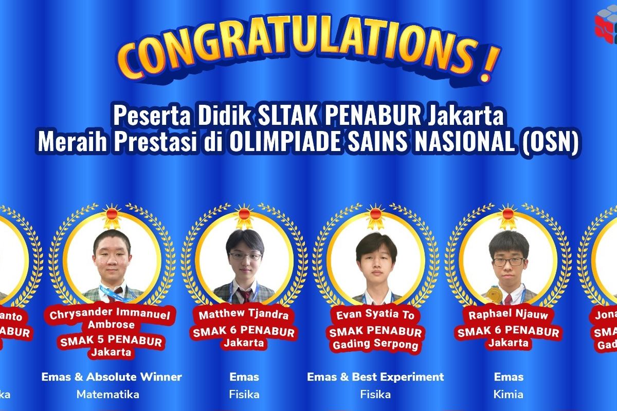 Siswa SLTAK Penabur Jakarta Borong Medali di OSN SMA 2025
