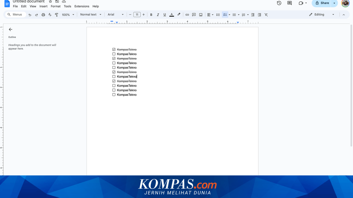 Cara Buat Menu Ceklis di Google Docs untuk Keperluan Dokumen