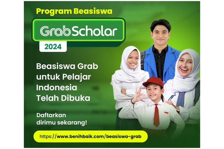 Grab Buka Beasiswa 2024 bagi Pelajar SD, SMP, SMA, hingga S1