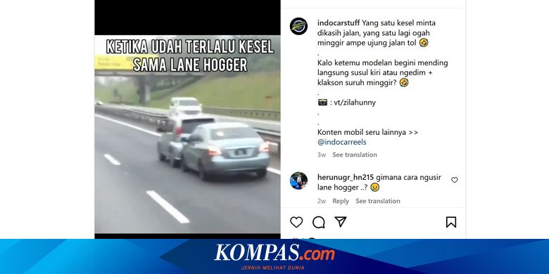 Lane Hogger, 2 Mobil Saling Tempel di Jalan Tol