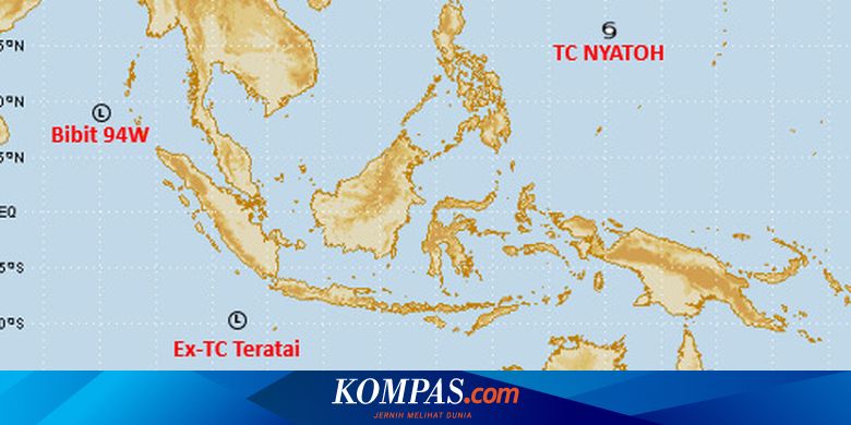 UPDATE Perkembangan Tiga Siklon Tropis di Indonesia