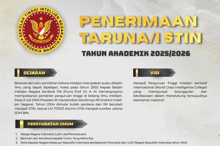 Foto : Ingin Jadi Taruna STIN 2025? Lengkapi Dulu 8 Dokumen Penting Ini