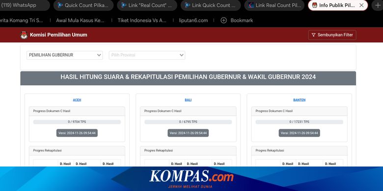 Cara Cek Hasil "Quick Count" dan "Real Count" Pilkada 2024 via Online, Bisa Pakai Ponsel