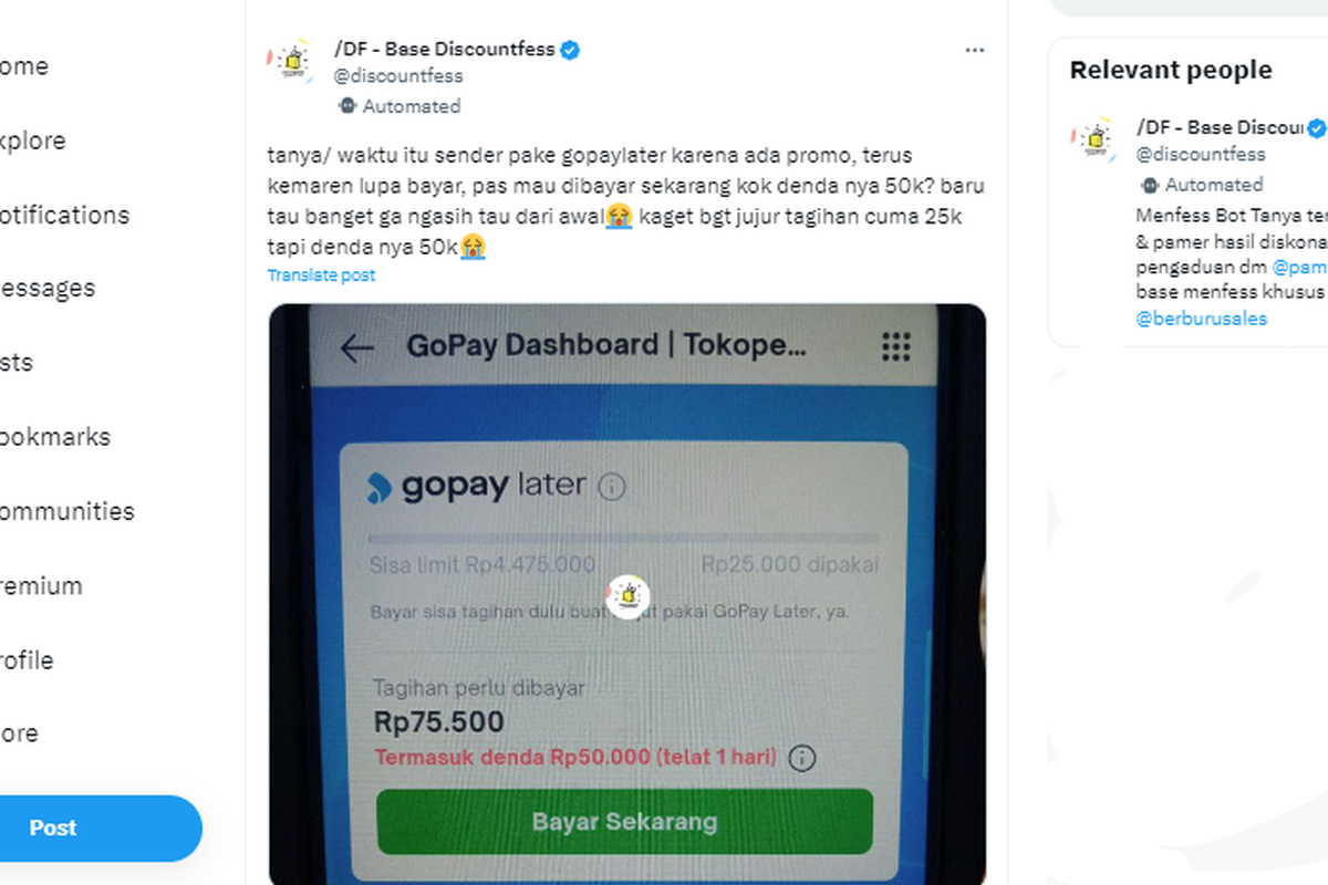 Ramai soal Telat Bayar Tagihan GoPay Later Kena Denda Rp 50.000 per ...