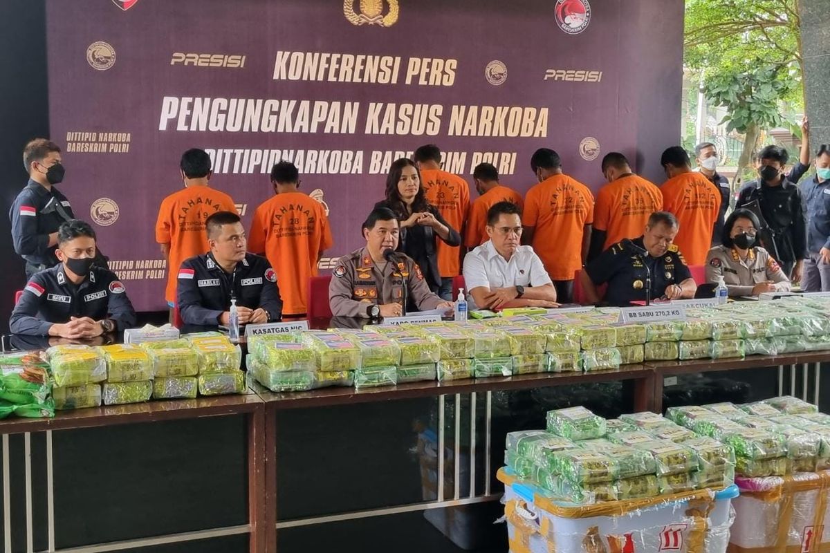 Bareskrim Amankan 270,283 Kg Sabu dari 4 Kasus Narkoba pada September-Oktober 2022