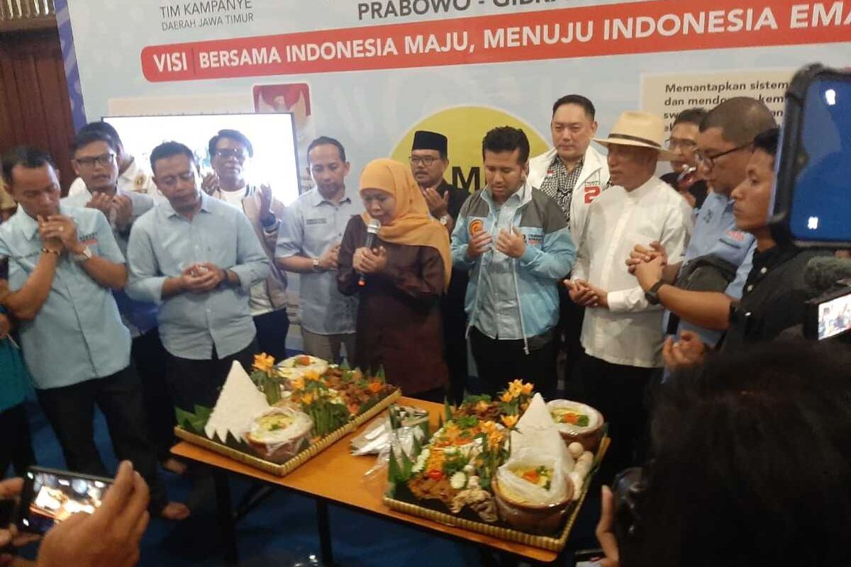 Unggul versi Hitung Cepat, TKD Prabowo-Gibran "Tumpengan"